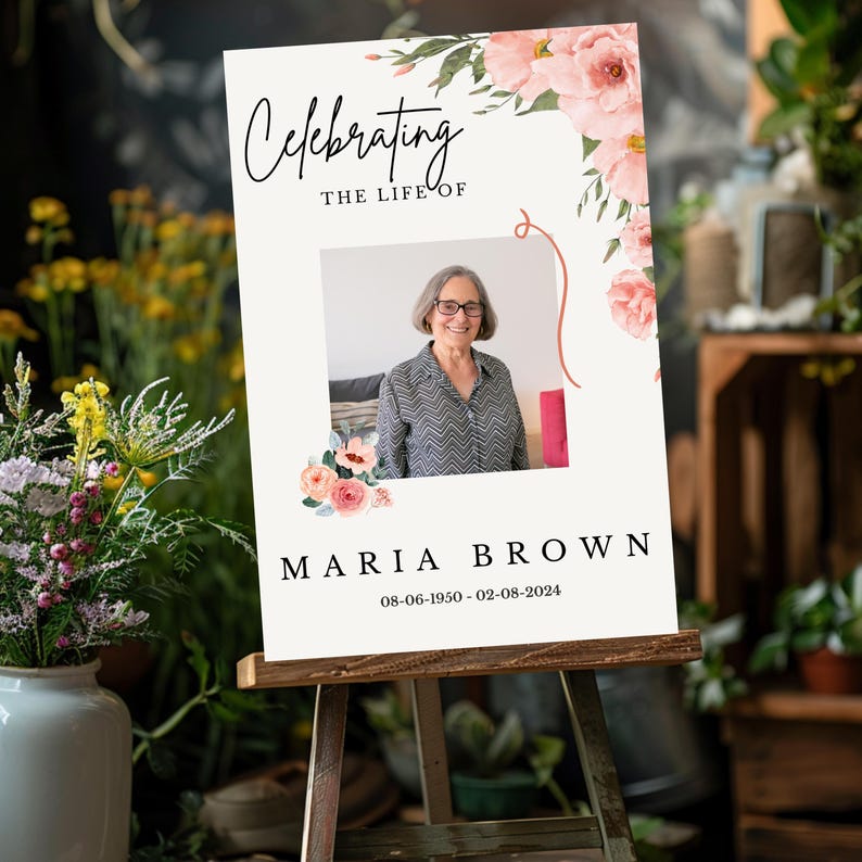 Editable Funeral Welcome Sign | Celebration of Life Decoration | Large ...