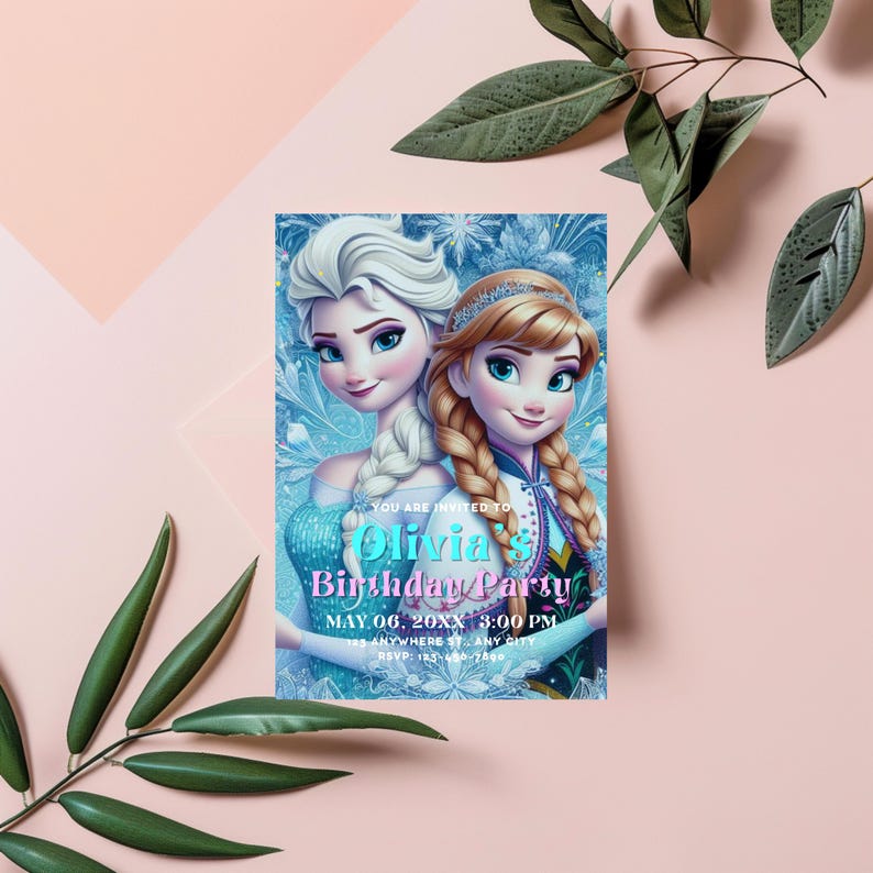 Editable Frozen Birthday Invitation Elsa Frozen Invitation Elsa ...