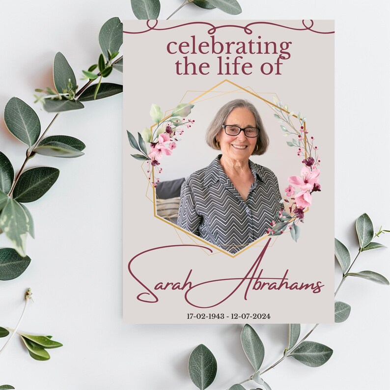 Editable Funeral Welcome Sign | Celebration of Life Decoration | Large ...