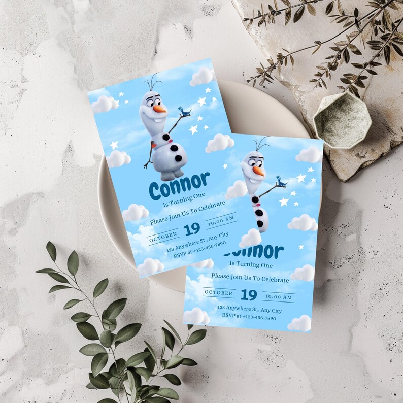 Editable Frozen Birthday Invitation | Elsa & Olaf Invitation ...