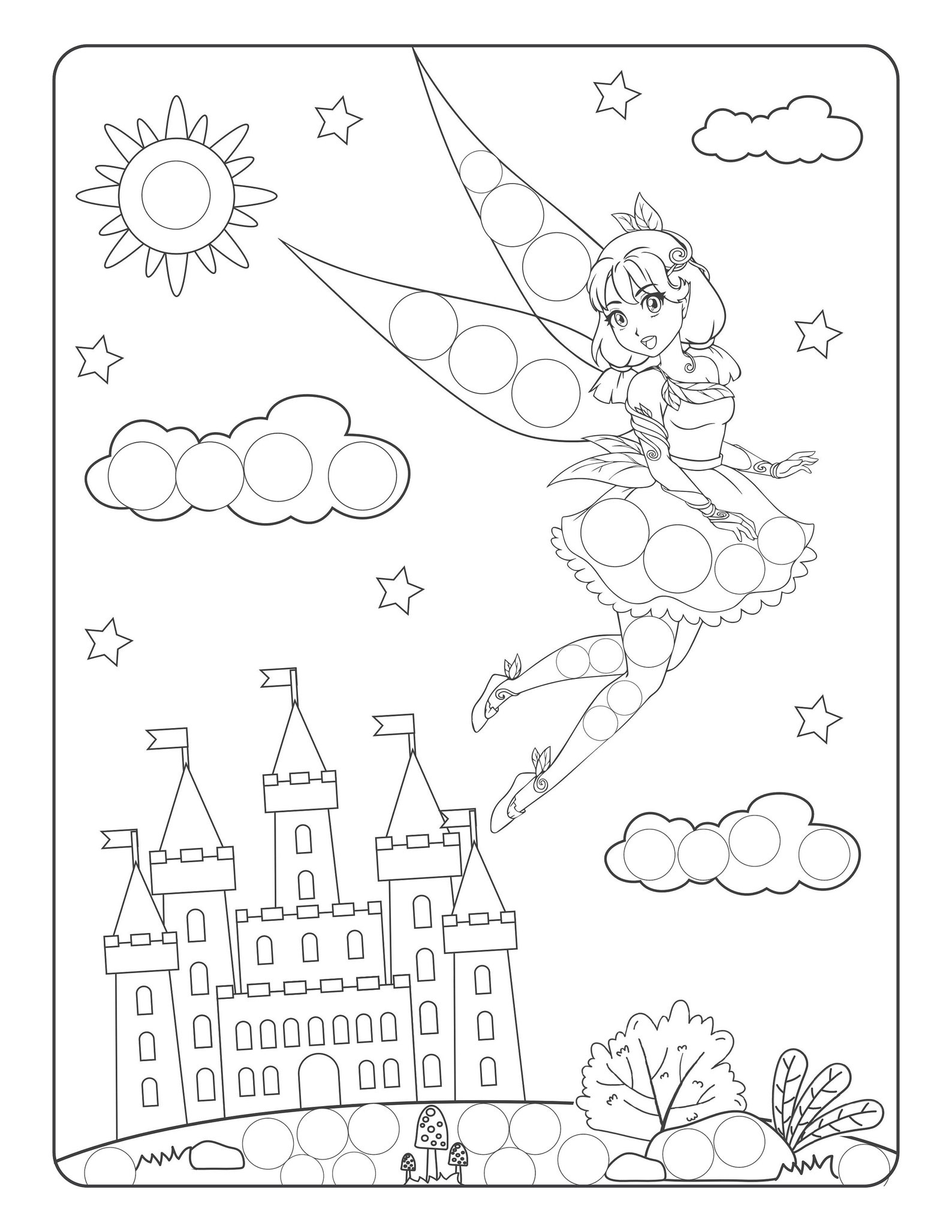 Fairy Dot Marker Coloring Pages Instant Download | Etsy