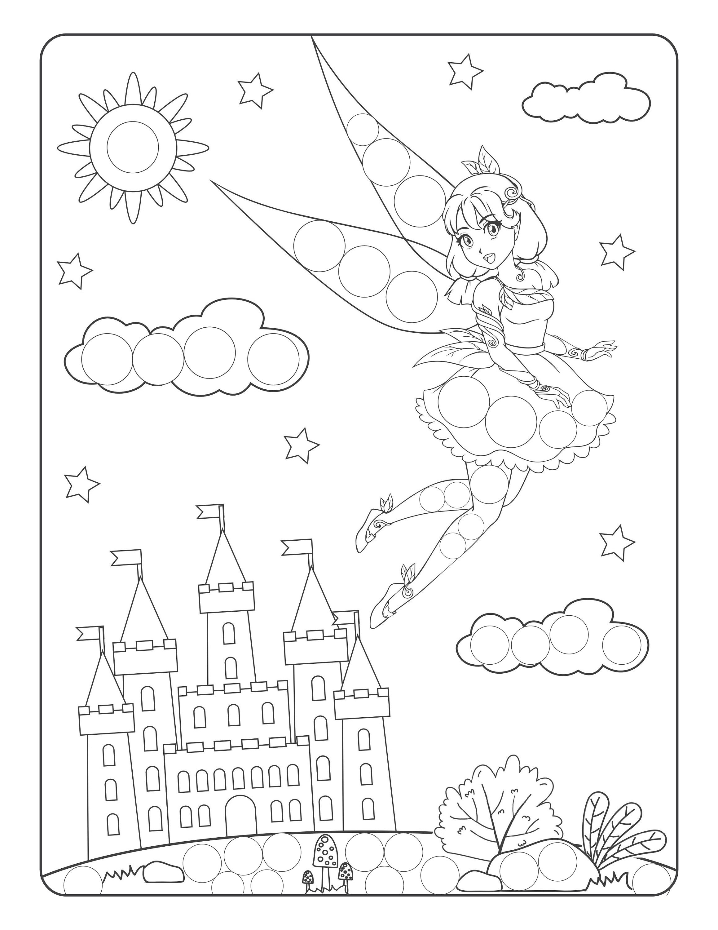 Fairy Dot Marker Coloring Pages- Instant Download - Etsy
