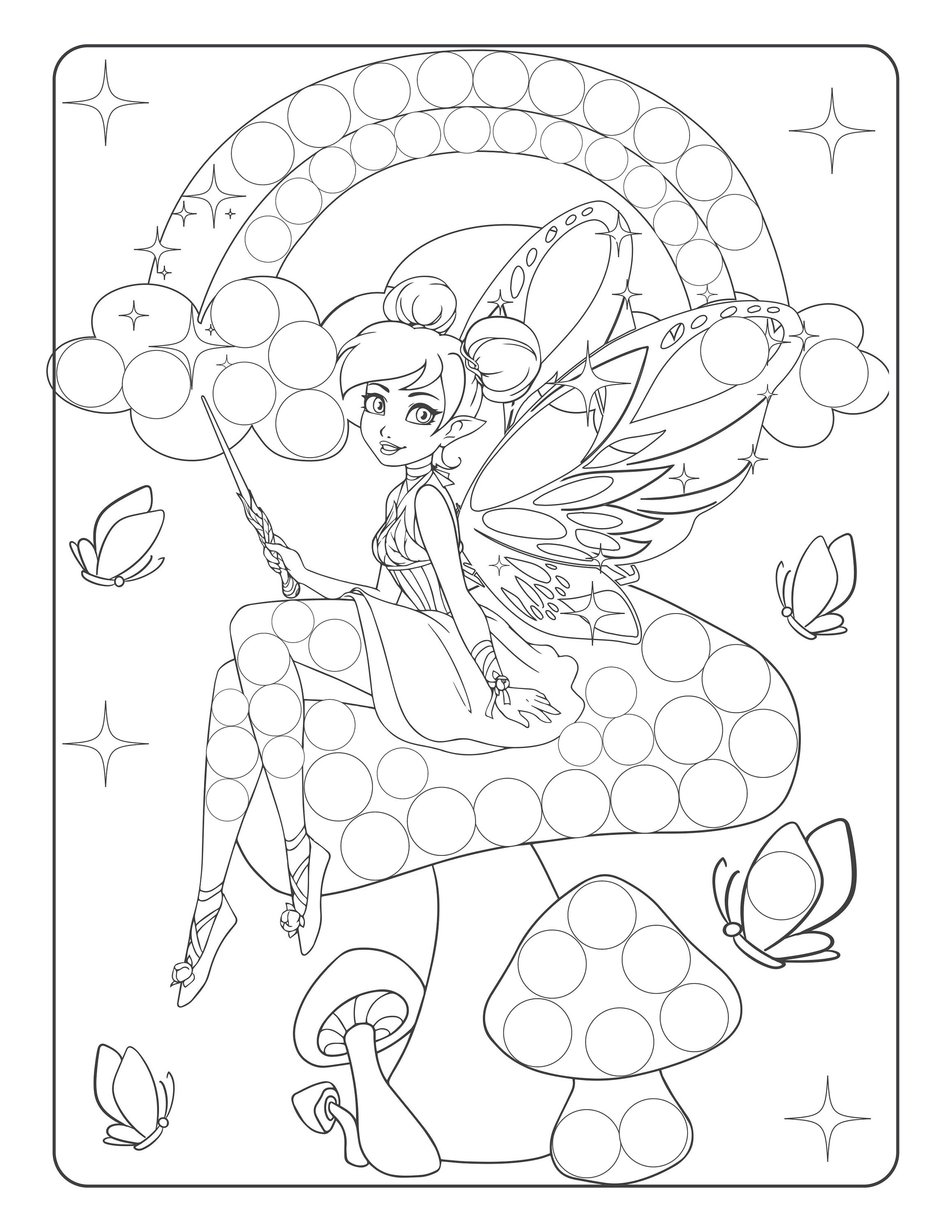 Fairy Dot Marker Coloring Pages- Instant Download - Etsy