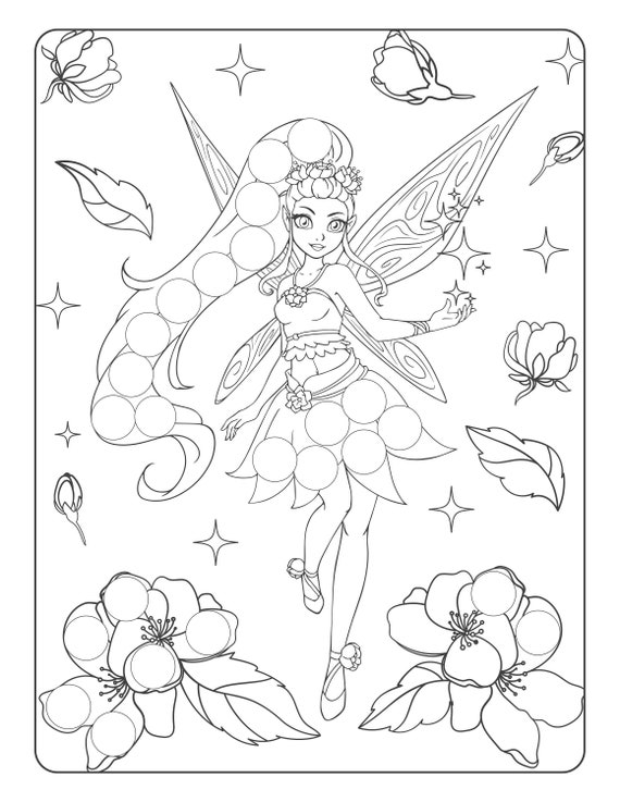 Fairy Dot Marker Coloring Pages Instant Download - Etsy