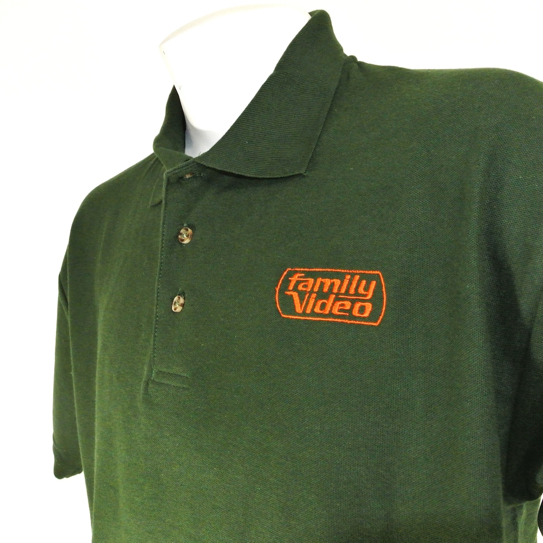 FAMILY VIDEO 1990s Vintage VHS Video Rental Store Employee Uniform Polo ...