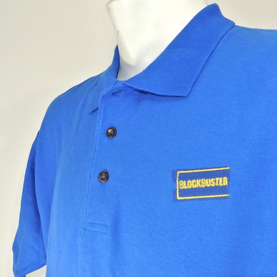 BLOCKBUSTER VIDEO Vintage Employee Uniform Polo Shirt… - Gem