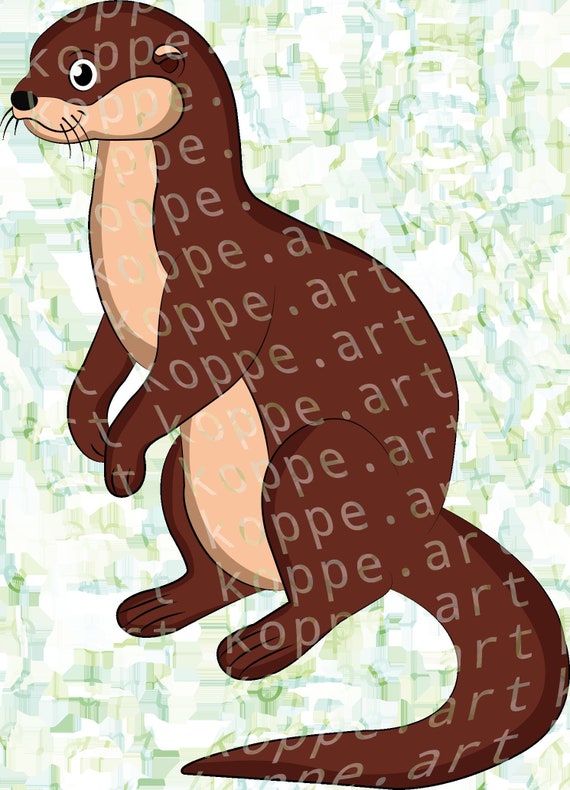 Cute Otter Cartoon - Etsy