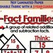 Fact Families addition and Subtraction Anchor Chart Printed on FABRIC ...