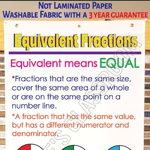 Equivalent Fractions Anchor Chart, Printed on FABRIC Anchor Charts Are ...