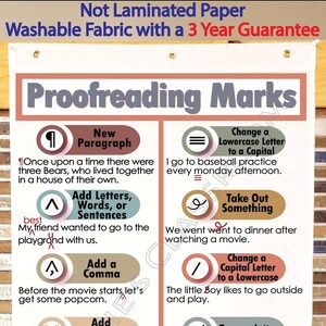 Proofreading Marks, Printed on FABRIC! Durable Flag Material With ...