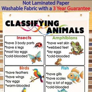 Classifying Animals Anchor Chart, Printed on FABRIC! Durable Flag ...