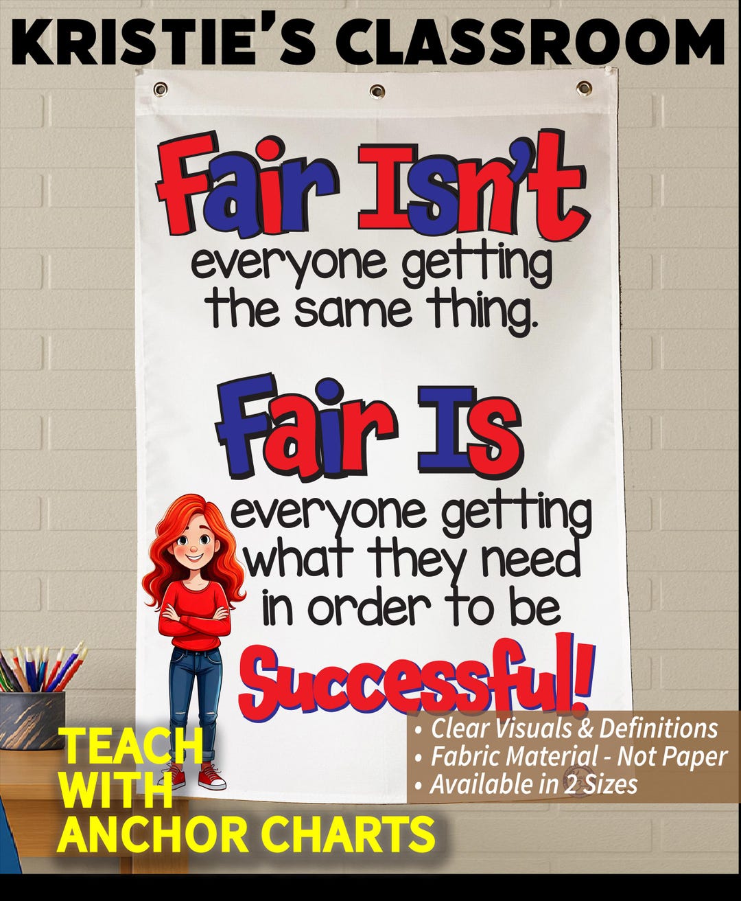 Fair Isn't Fabric Anchor Chart: Successful Student Classroom Decor - Etsy