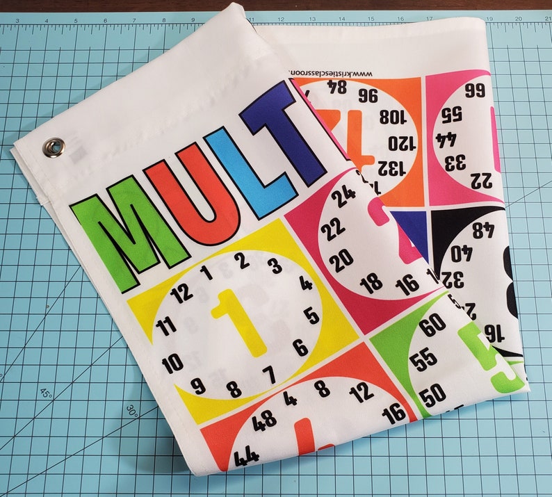 Multiples Anchor Chart, Printed on FABRIC Durable Flag Material With Grommets. FOLDABLE ...