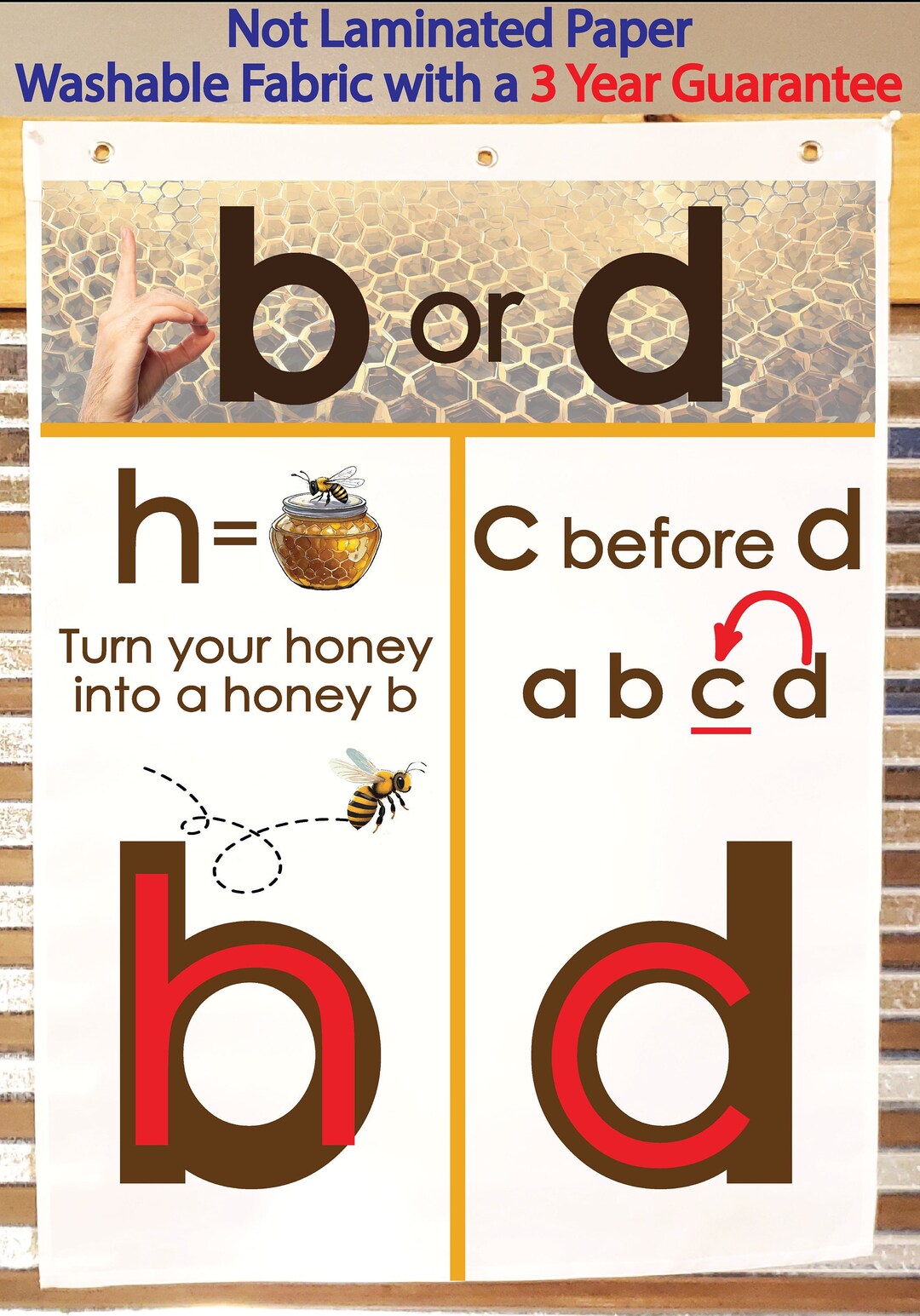 B or D Anchor Chart, Printed on FABRIC! Durable Flag Material With ...