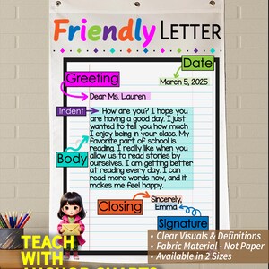 Friendly Letter Anchor Chart: Durable Fabric Classroom Decor - Etsy