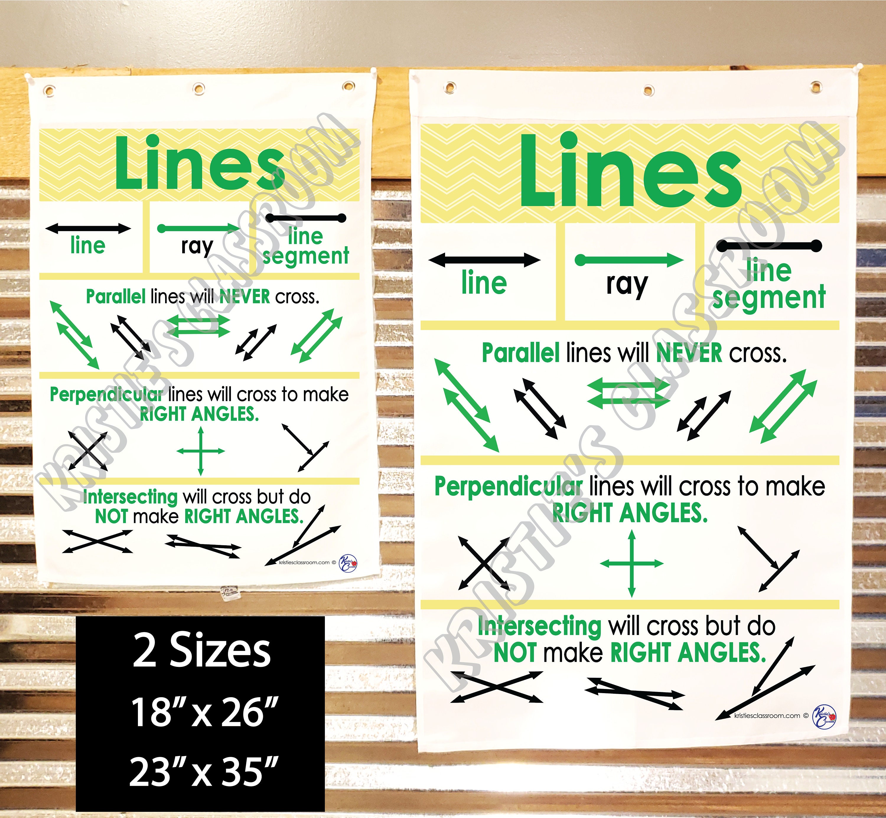 Lines perpendicular-parallel-intersecting-line Segment-ray Anchor Chart ...