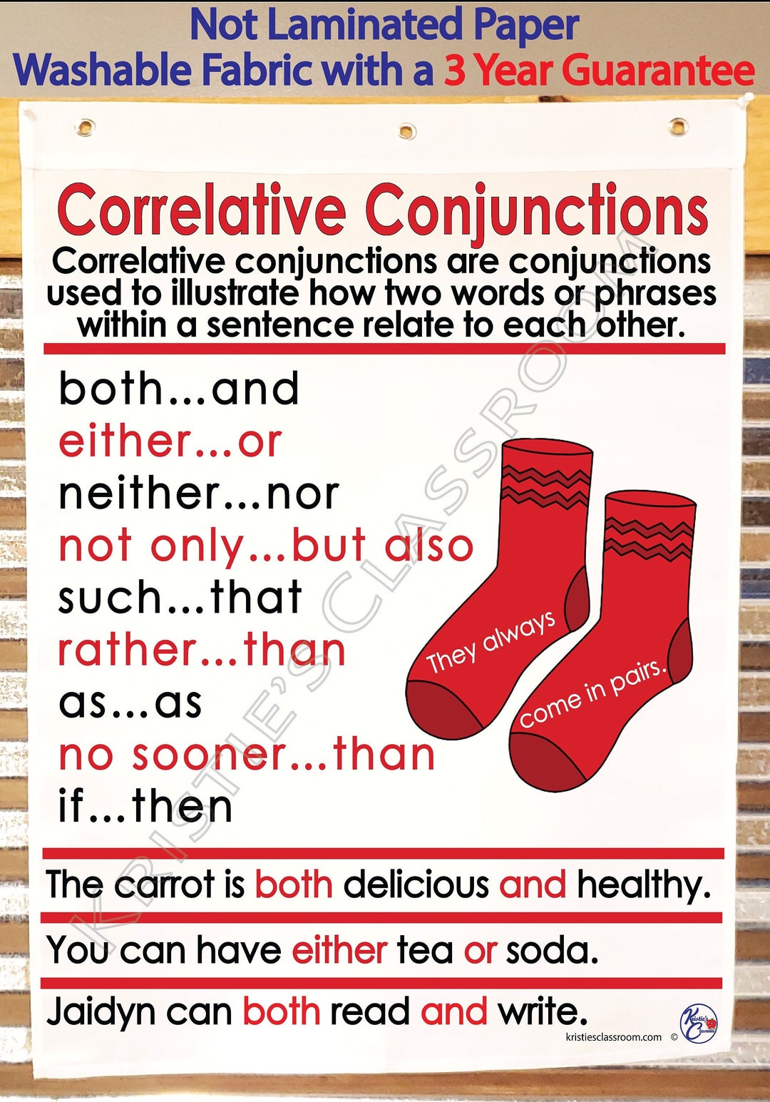 Correlative Conjunctions Anchor Chart Printed on FABRIC Durable Flag ... Correlative Conjunctions Anchor Chart Printed on FABRIC Durable Flag ...