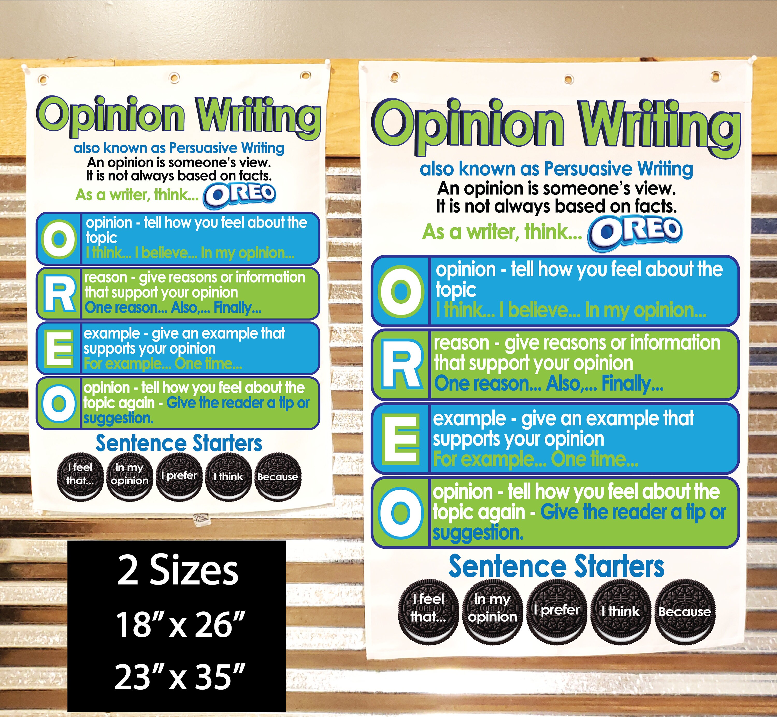 Opinion Writing Anchor Chart Calming Colors, Printed on FABRIC Flag ...