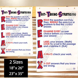 Test Taking Strategies Anchor Chart, Printed on FABRIC Durable Flag ...