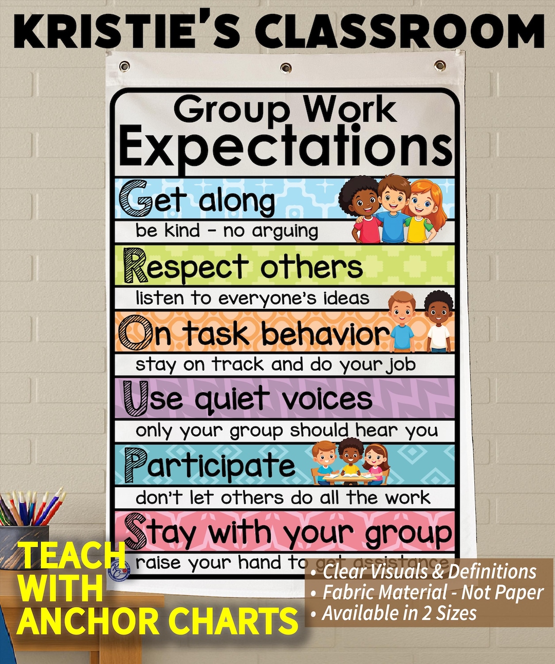 Group Work Expectations Anchor Chart: Washable Classroom Decor - Etsy