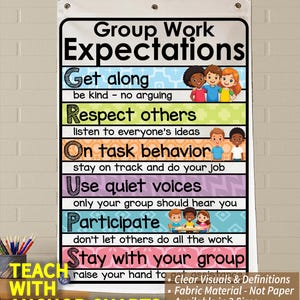 Group Work Expectations Anchor Chart: Washable Classroom Decor - Etsy