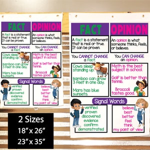 Fact and Opinion Anchor Chart, Printed on FABRIC! Anchor Charts Are ...