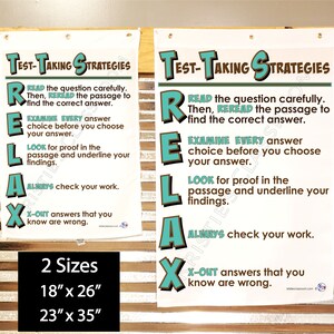 ELA Test Taking Strategies Anchor Chart, Printed on FABRIC Durable Flag ...