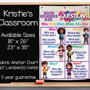 Good Readers Ask Questions Anchor Chart, Printed on FABRIC! Durable ...