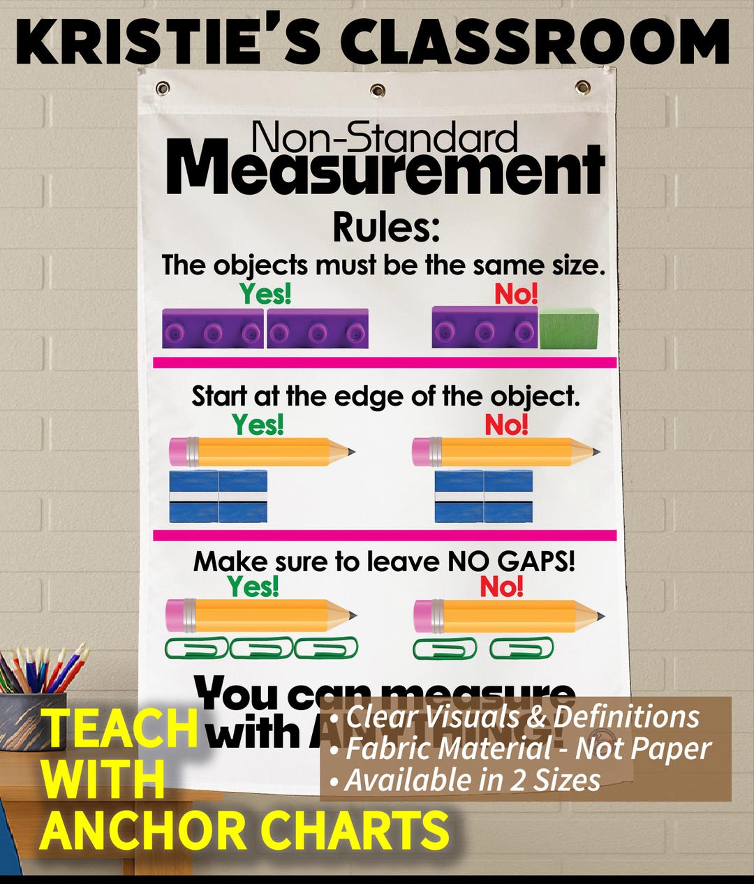 Non-standard Measurement Anchor Chart - Printed on FABRIC! Anchor ...