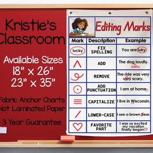 Editing Marks Anchor Chart, Printed on FABRIC! Durable Flag Material ...