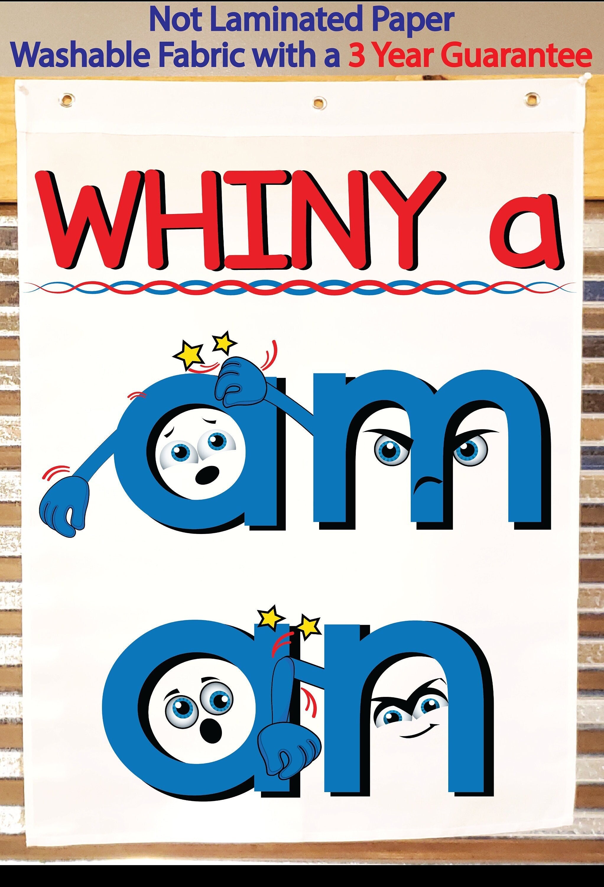 Whiny a Anchor Chart, Printed on FABRIC Durable Flag Material With ...