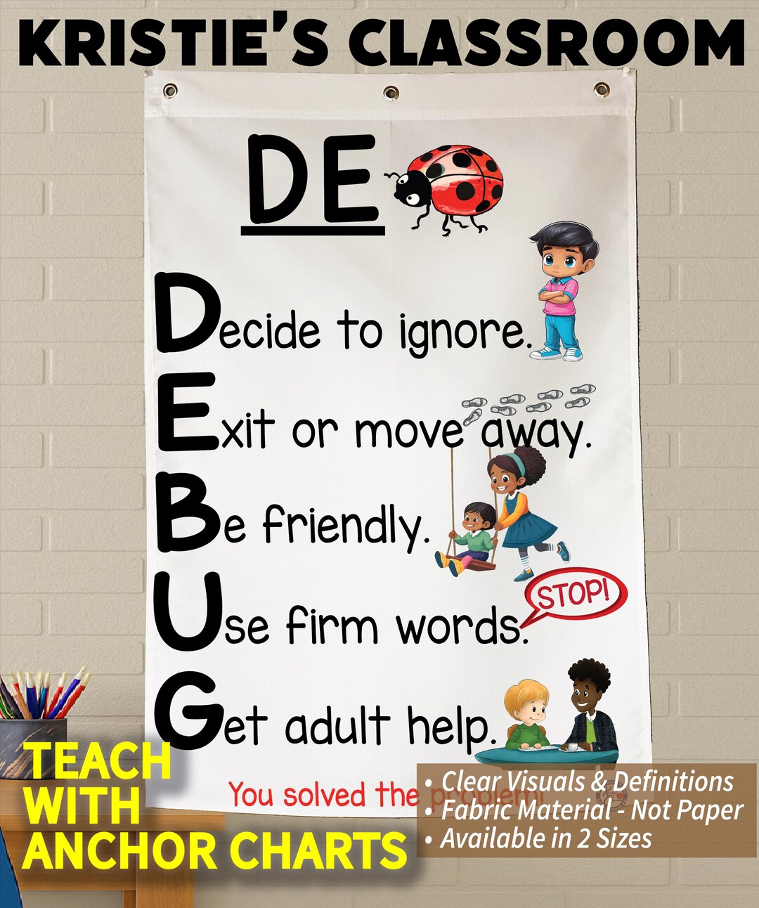 DE-BUG Anchor Chart: Washable Classroom Poster on Fabric - Etsy