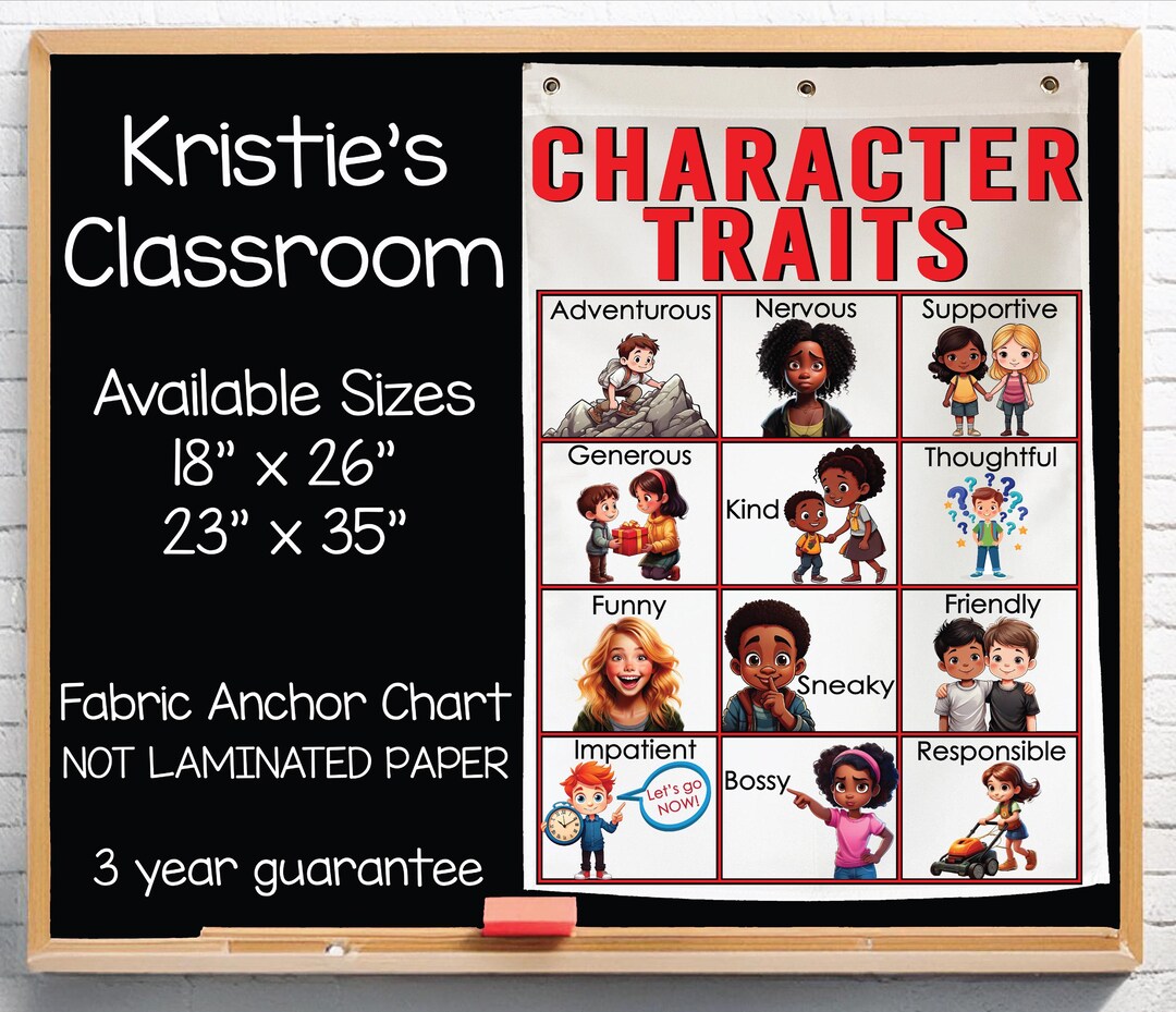 Character Traits Table Anchor Chart - Printed on FABRIC! Anchor Charts ...