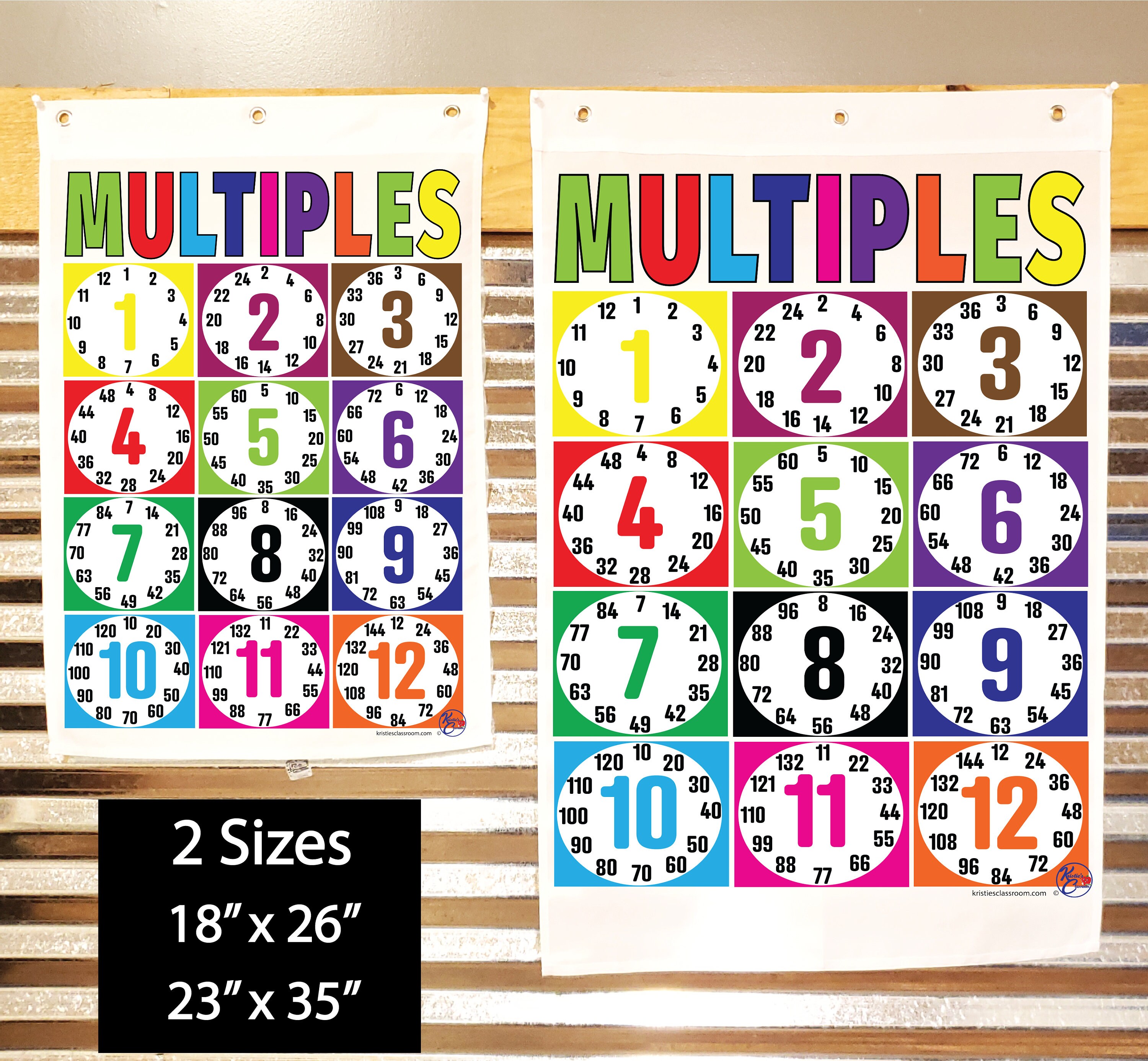 Multiples Anchor Chart, Printed on FABRIC Durable Flag Material With ...
