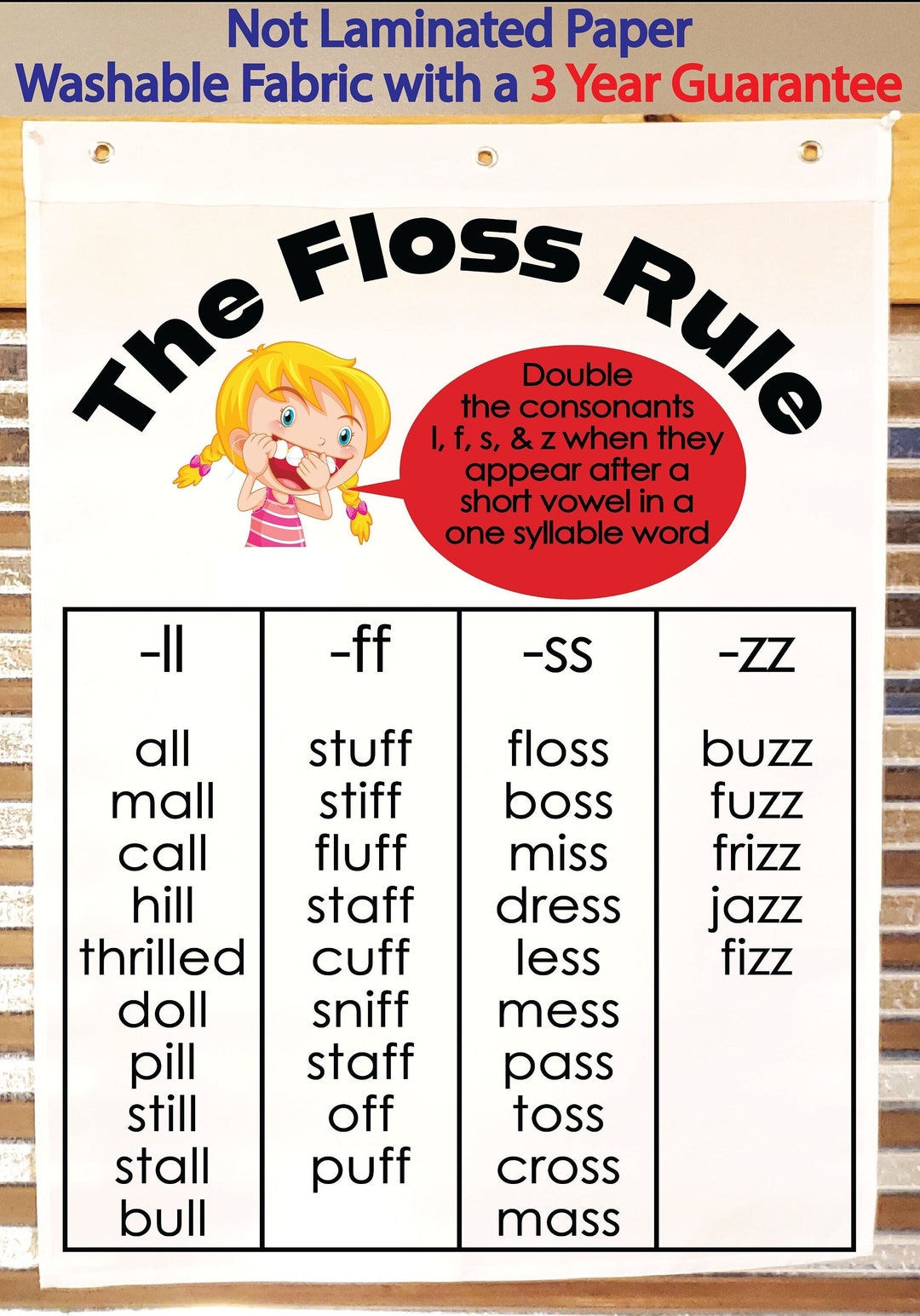 Floss Rule Anchor Chart, Printed on FABRIC Durable Flag Material With ...