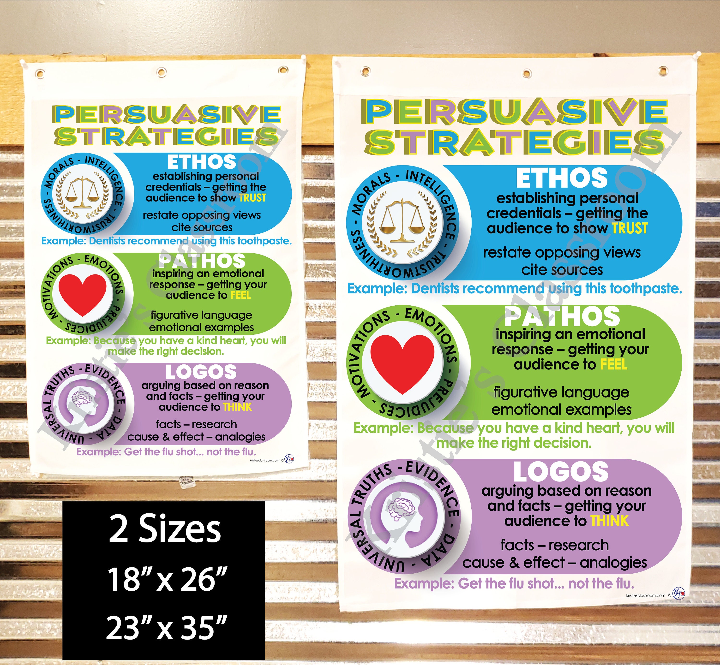 Persuasive Technique Ethos-pathos-logos Printed on FABRIC Flag Material ...