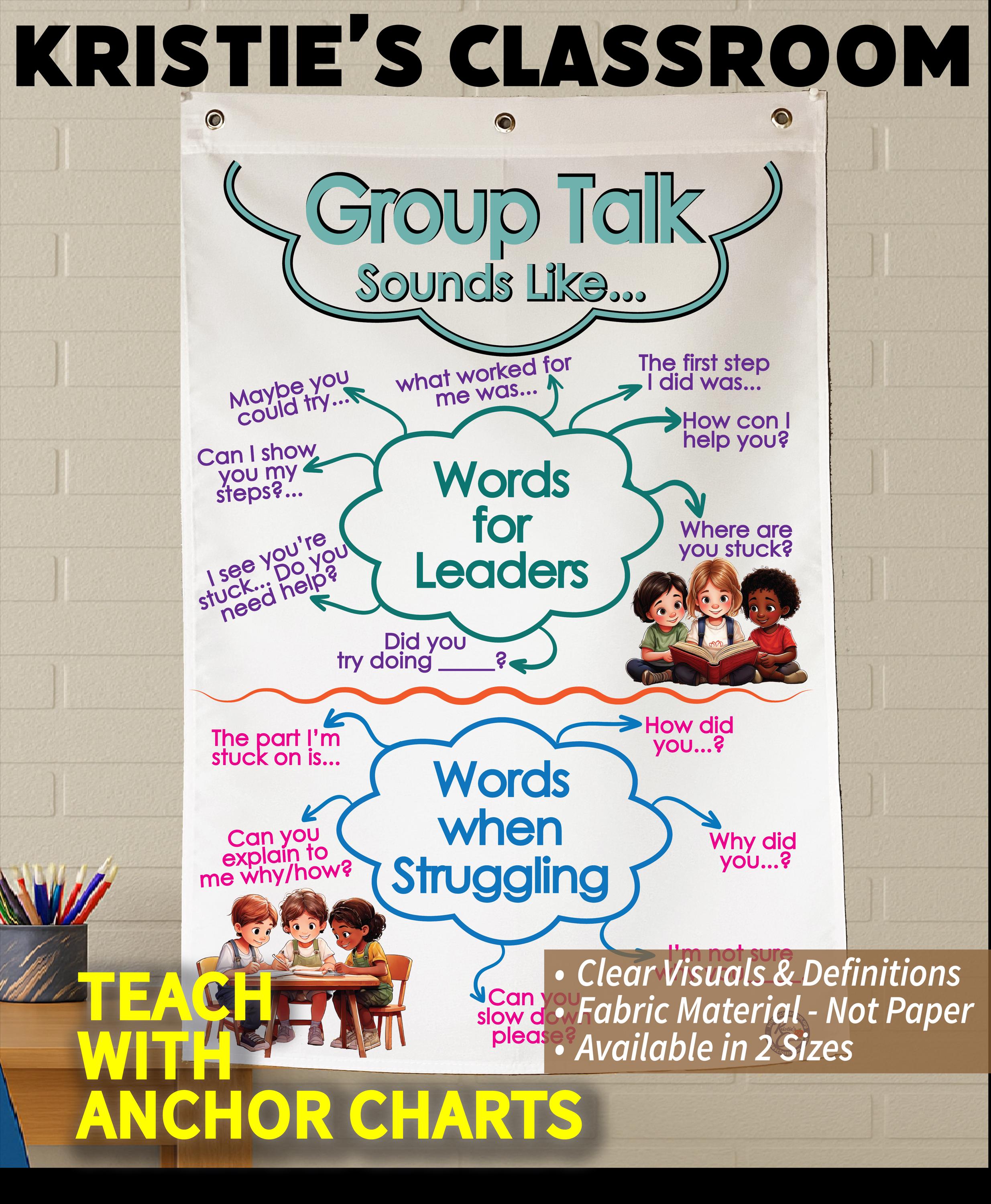 Group Talk Sounds Like Anchor Chart: Washable Fabric Classroom Decor - Etsy