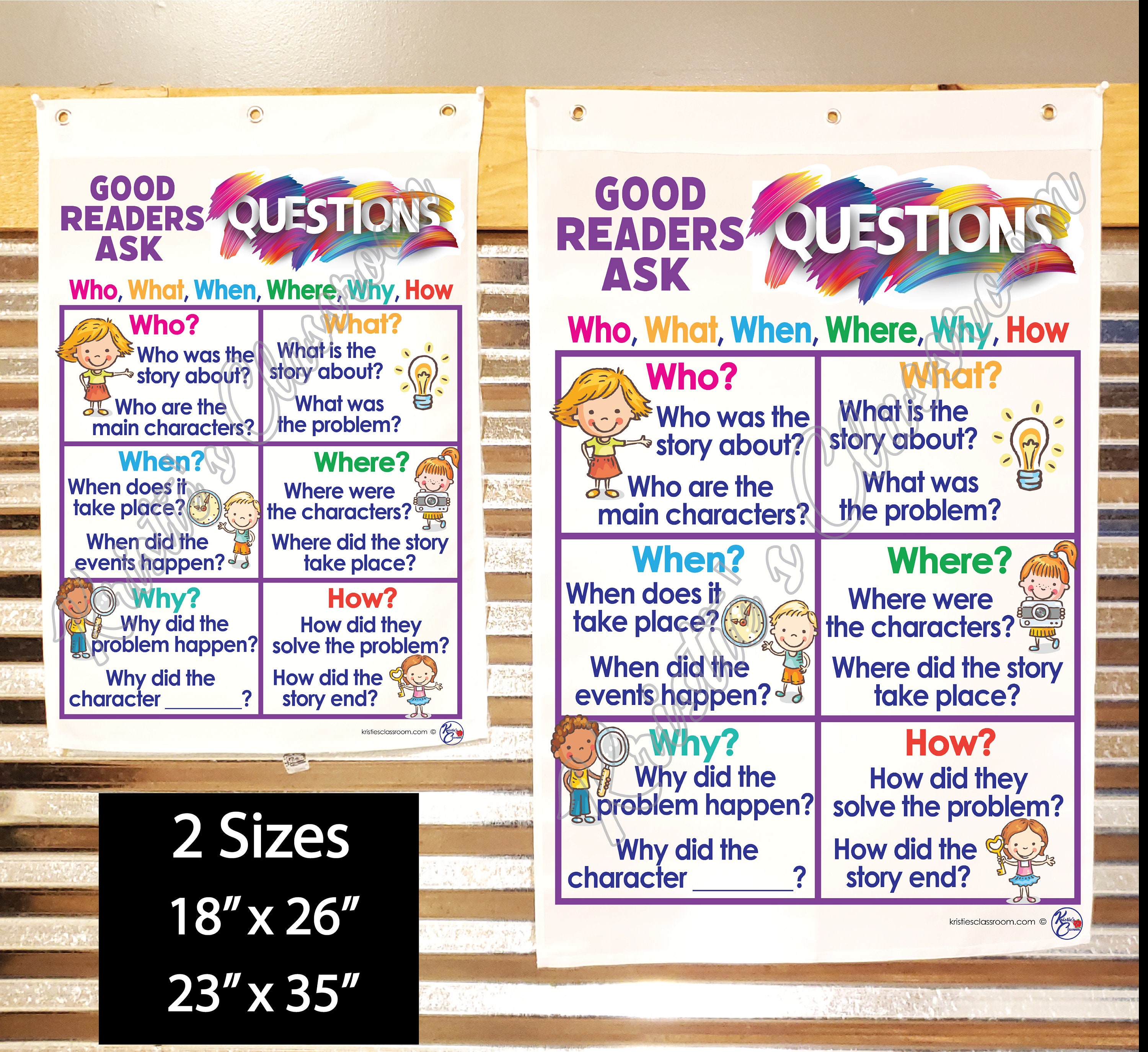 Good Readers Ask Questions Anchor Chart, Printed on FABRIC Durable Flag ...