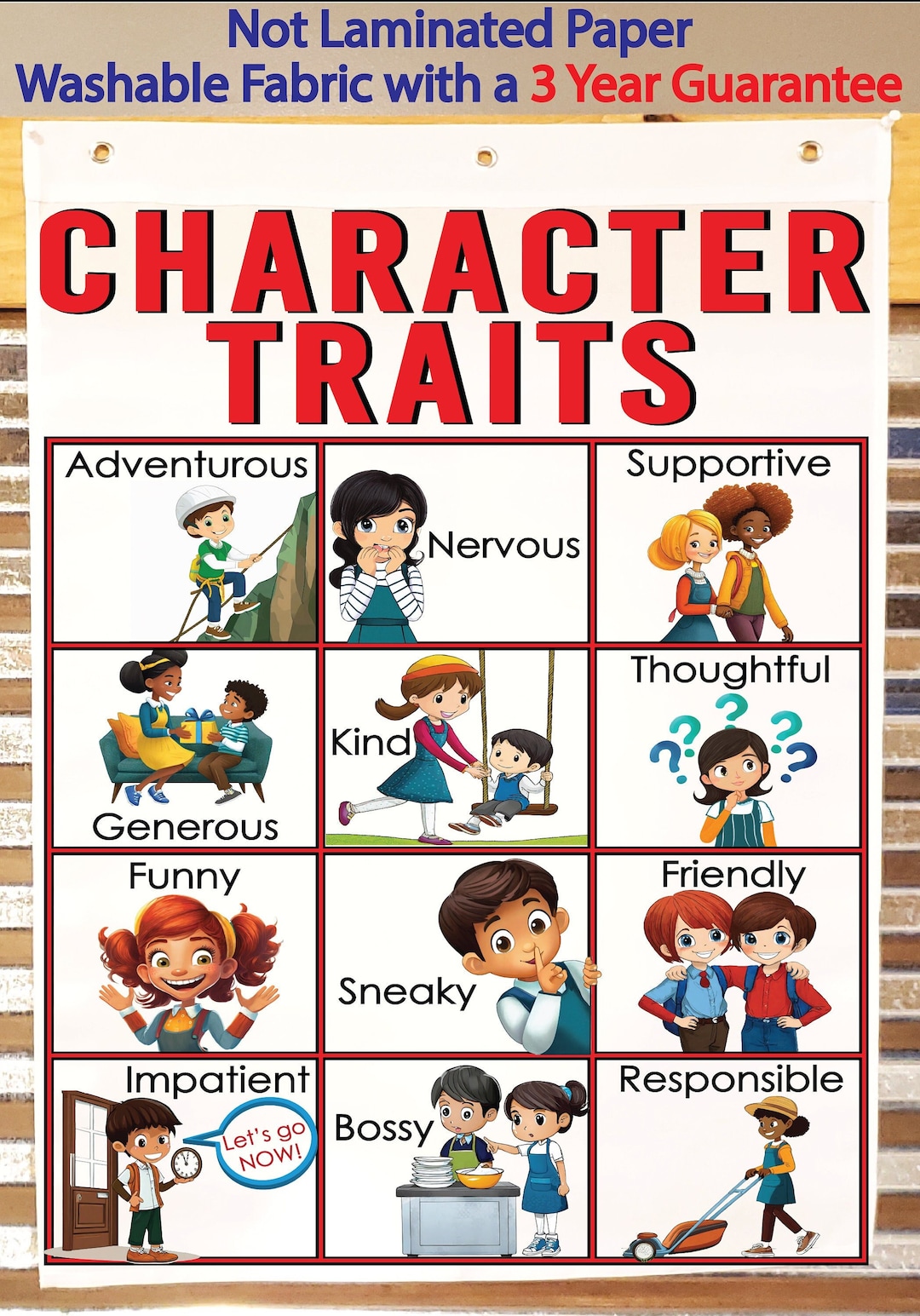 Character Traits Table Anchor Chart Printed on FABRIC Anchor Charts Are ...