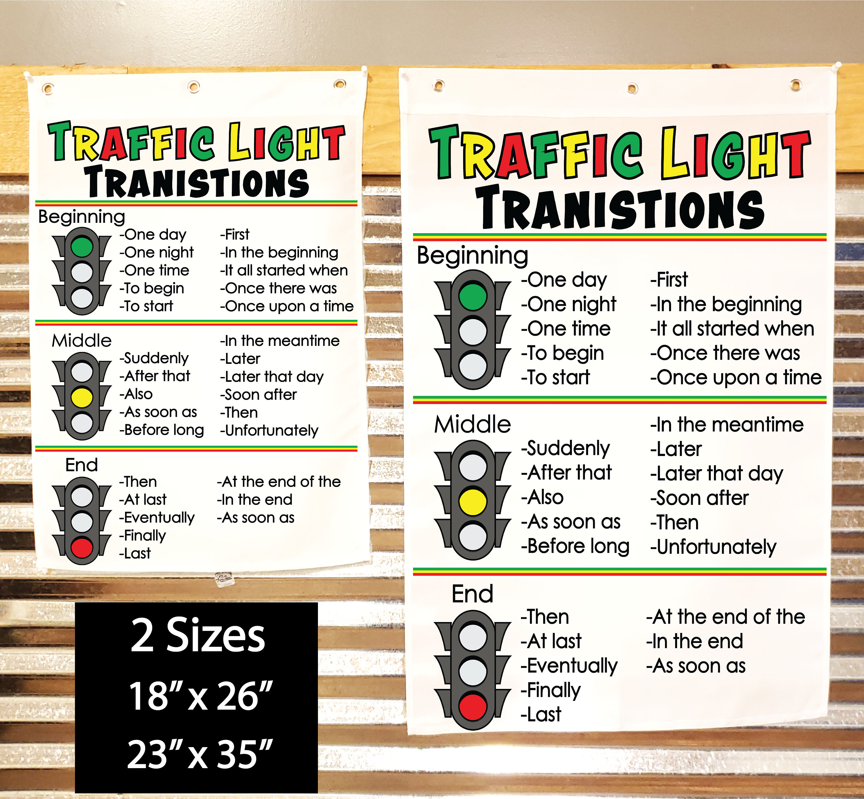 Traffic Light Transition Words Anchor Chart Printed on - Etsy