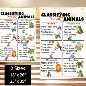 Classifying Animals Anchor Chart, Printed on FABRIC! Durable Flag ...