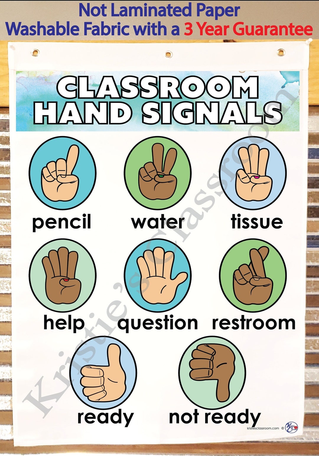 Classroom Hand Signals Anchor Chart, Printed on FABRIC DURABLE Flag ...