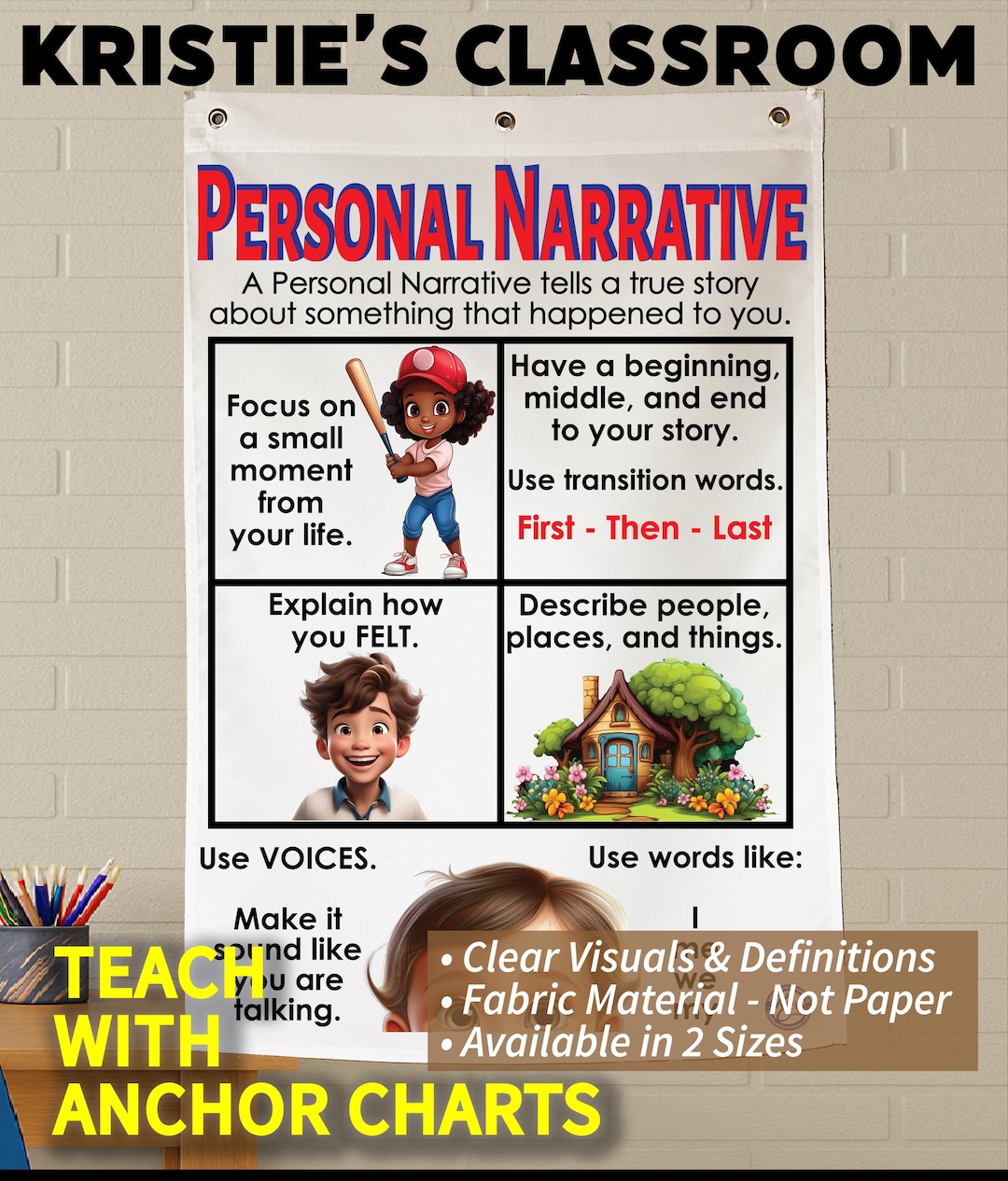 Personal Narrative Writing Anchor Chart: Fabric Classroom Decor - Etsy