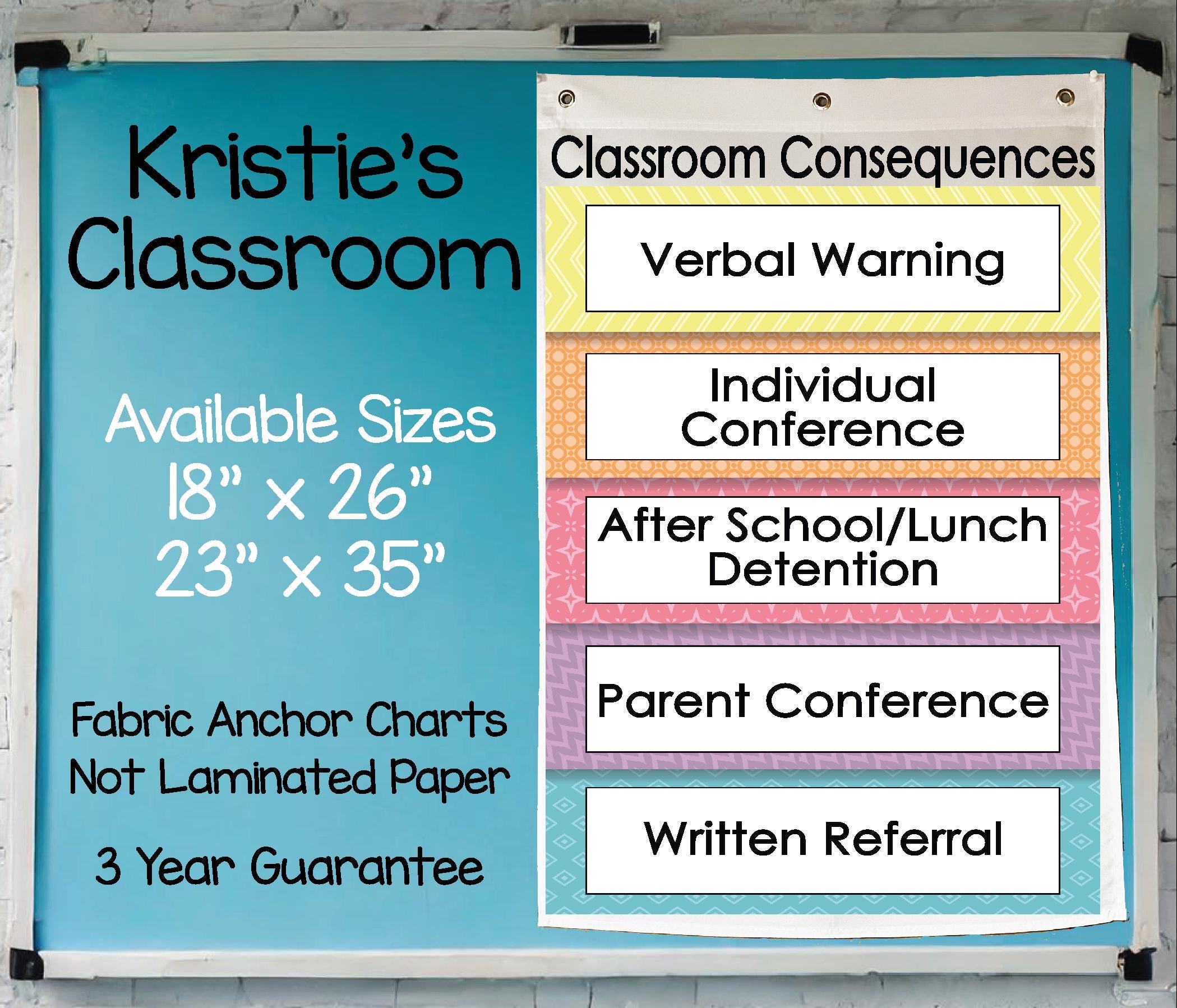 Classroom Consequences Anchor Chart, Printed on FABRIC DURABLE Flag ...