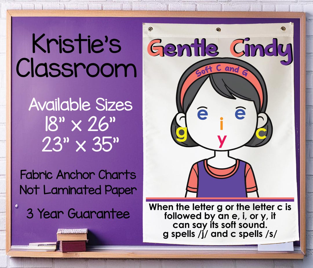 Gentle Cindy (g and C Soft Sounds) Anchor Chart, Printed on FABRIC ...