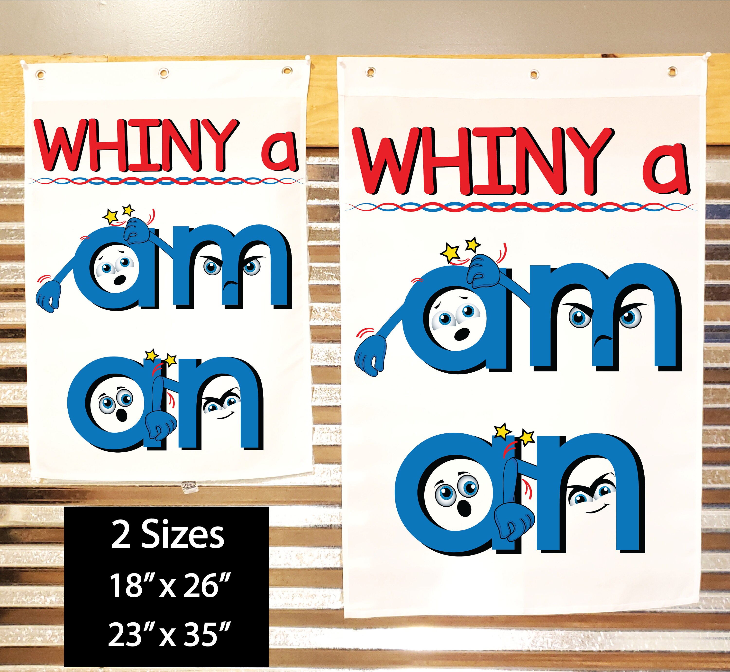 Whiny a Anchor Chart, Printed on FABRIC Durable Flag Material With ...