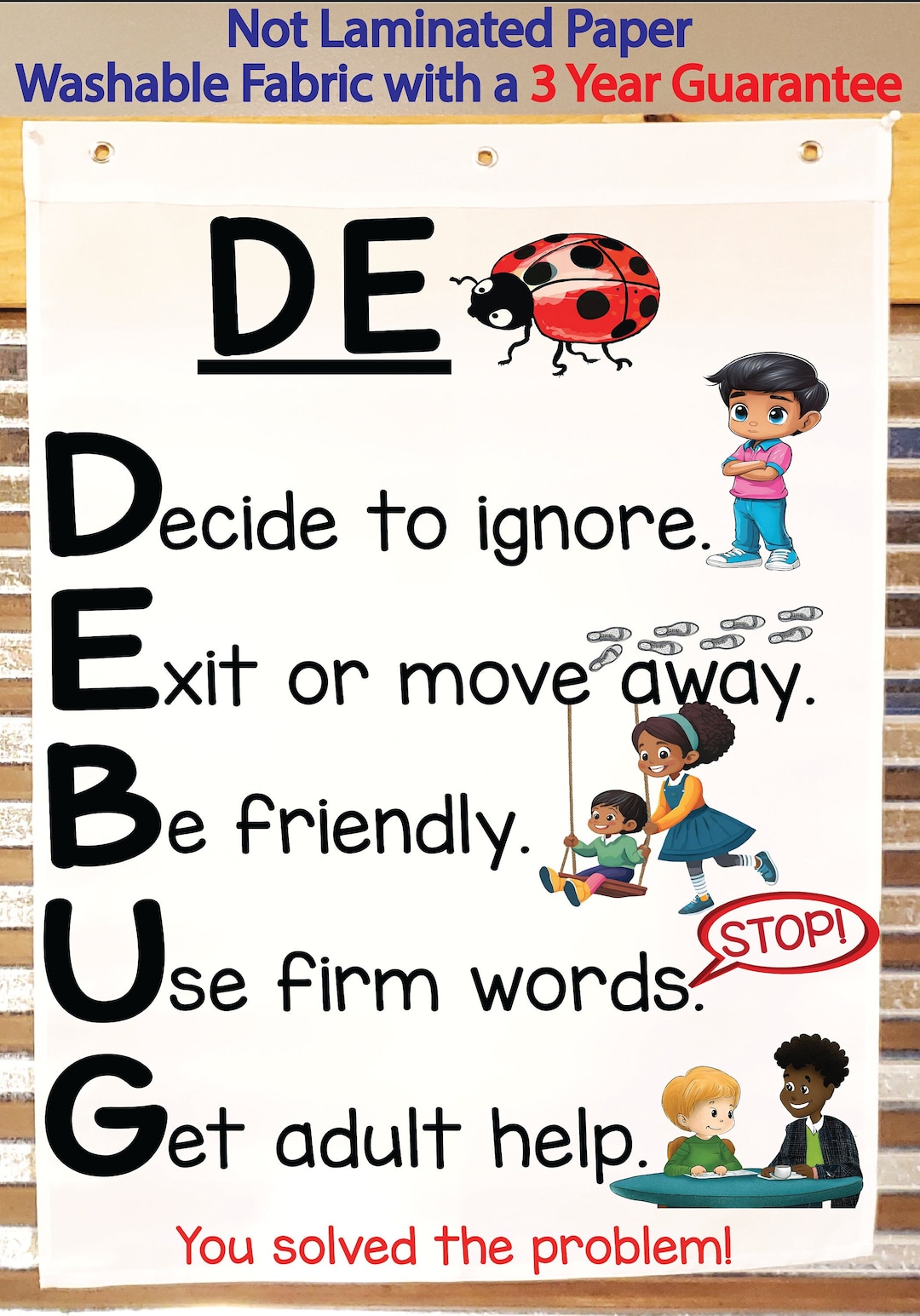 DE-BUG Anchor Chart Printed on FABRIC! Anchor Charts Are Flag Material ...