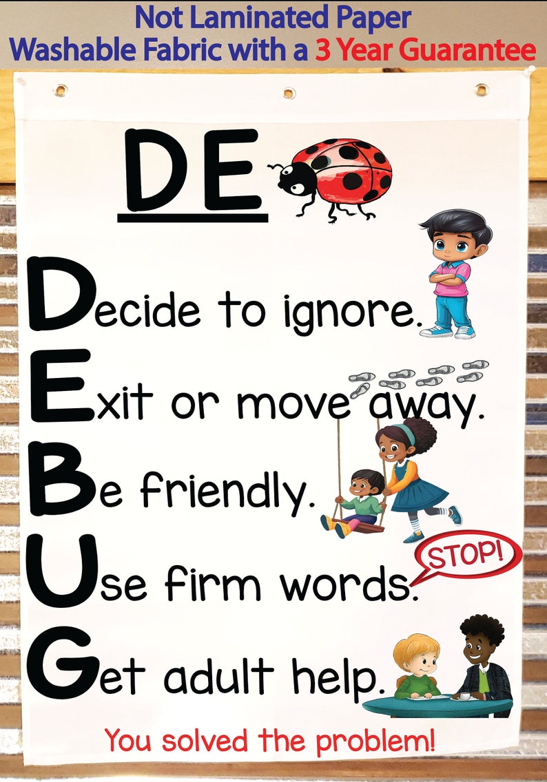 DE-BUG Anchor Chart Printed on FABRIC Anchor Charts Are Flag Material ...