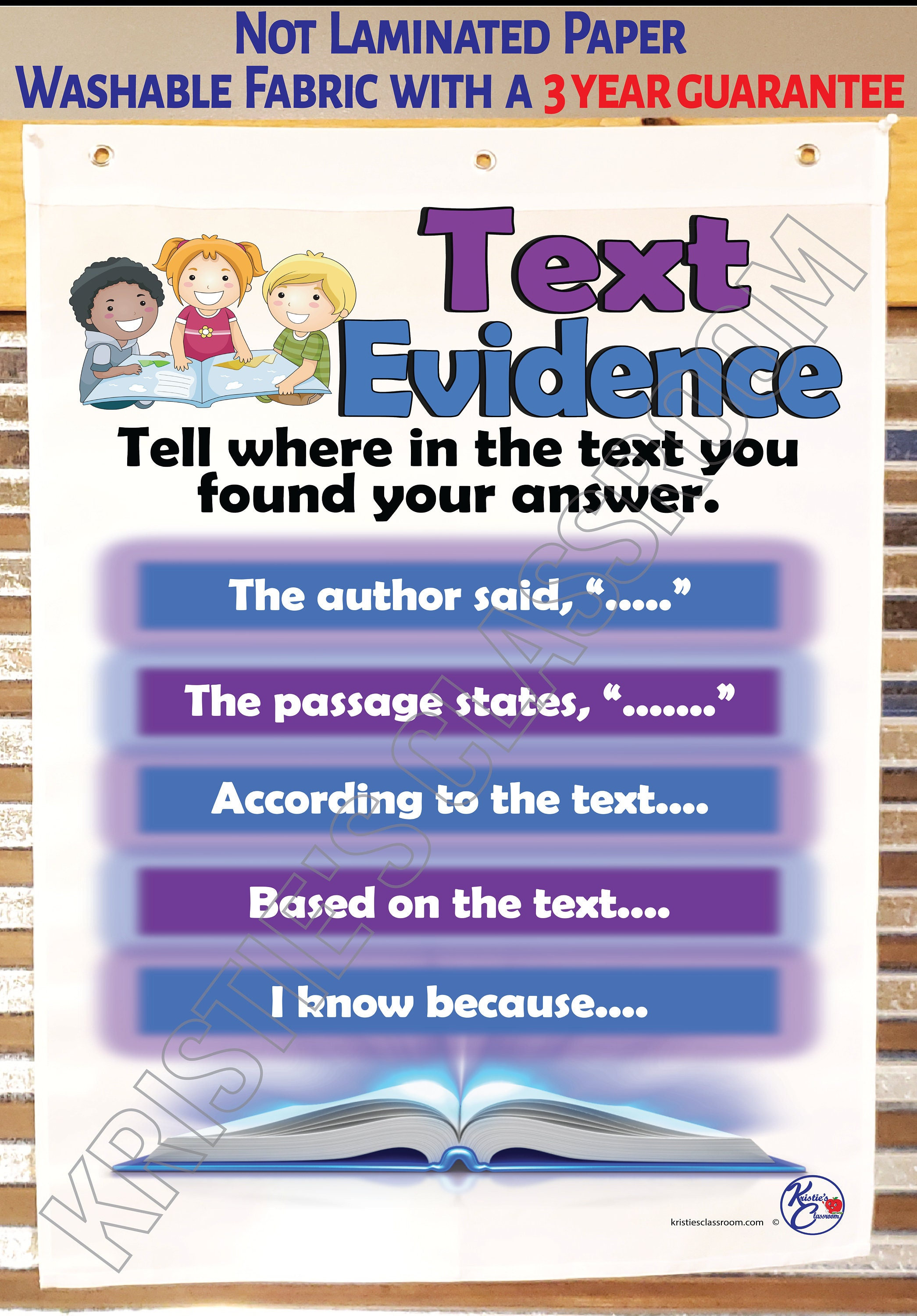 Text Evidence Anchor Chart Printed on FABRIC Anchor Charts Are Durable ...