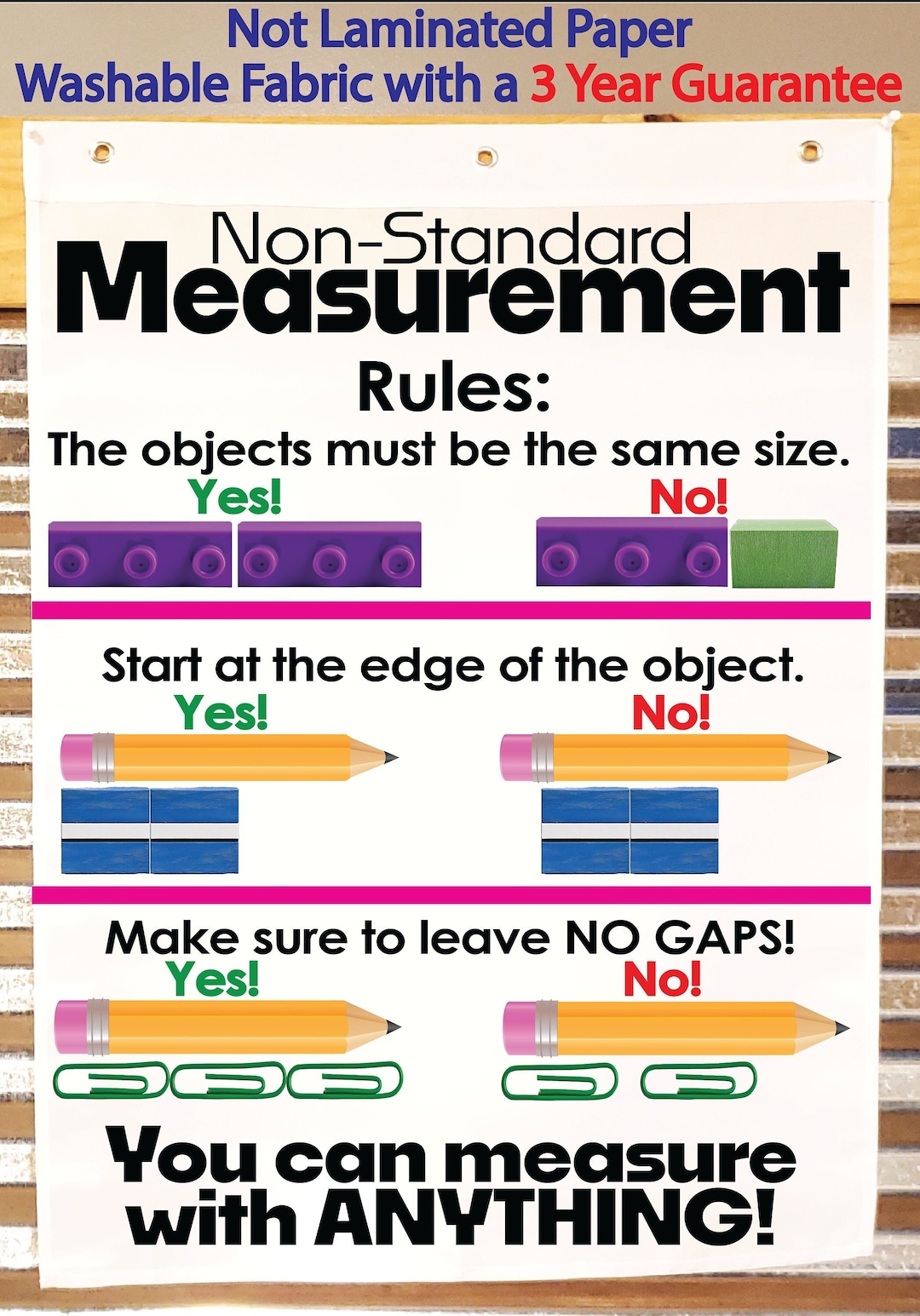 Non-standard Measurement Anchor Chart - Printed on FABRIC! Anchor ...